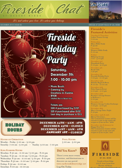 Fireside Chat Community Newsletter - Desert Ridge • Sibbach.com